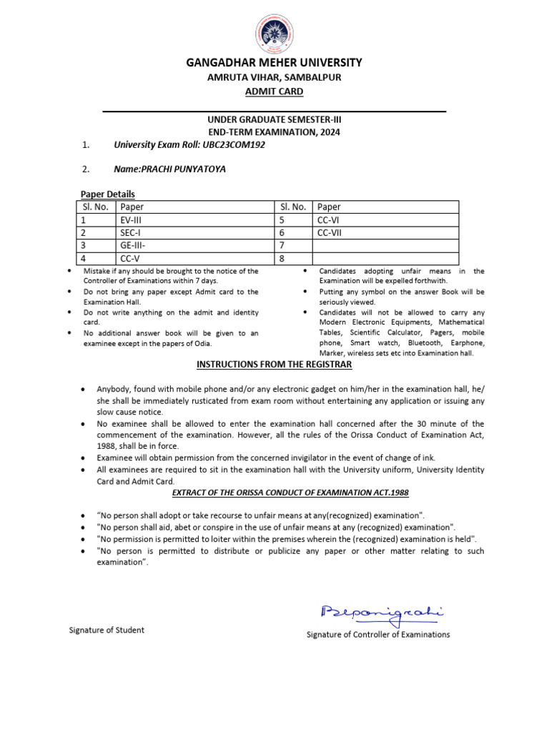 Https Result - Gmuniversity.ac - in Marksheet Admit Card UG-III V-PG ...