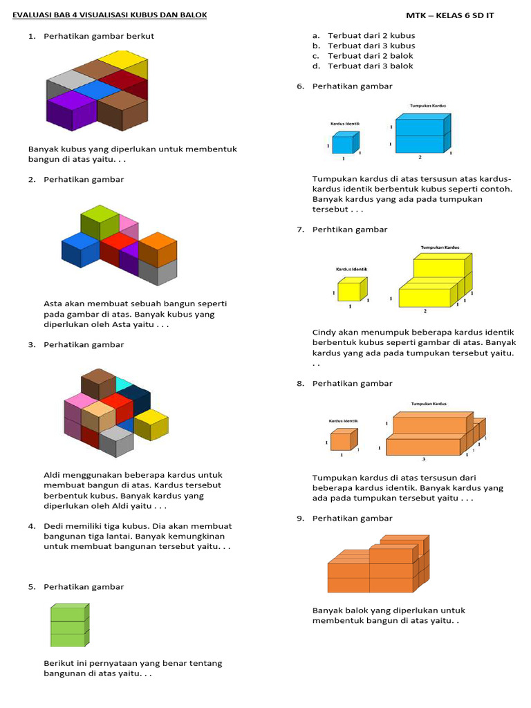 Evaluasi Visualisasi Kubus dan Balok | PDF