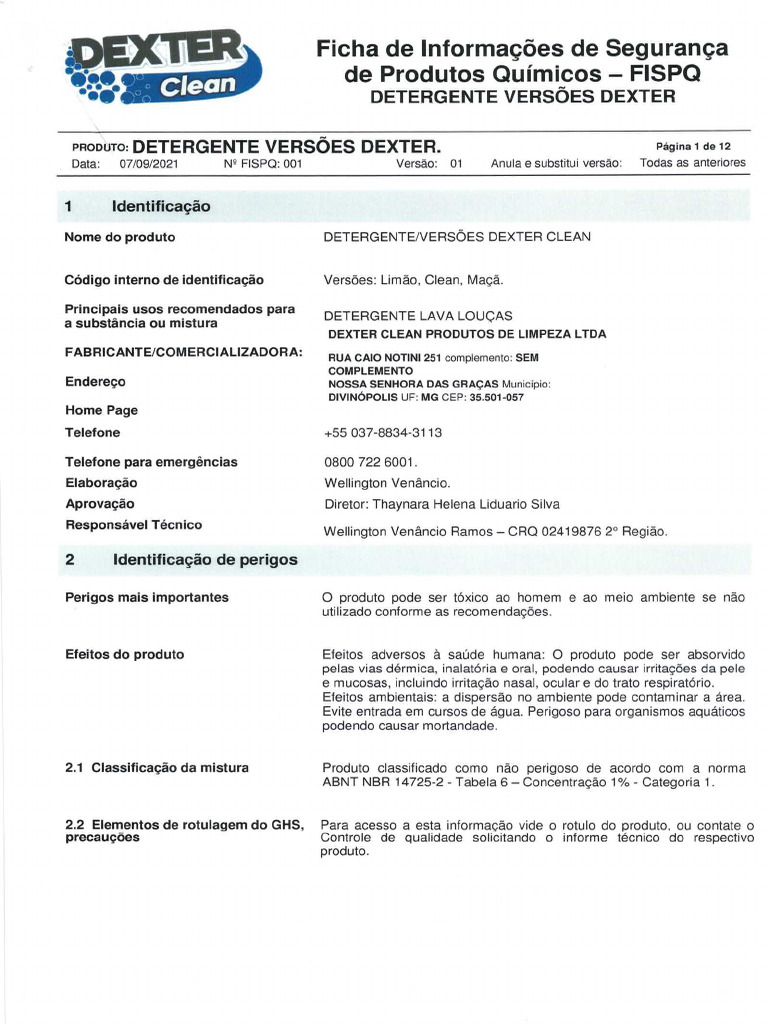 Detergente Versões Dexter | PDF
