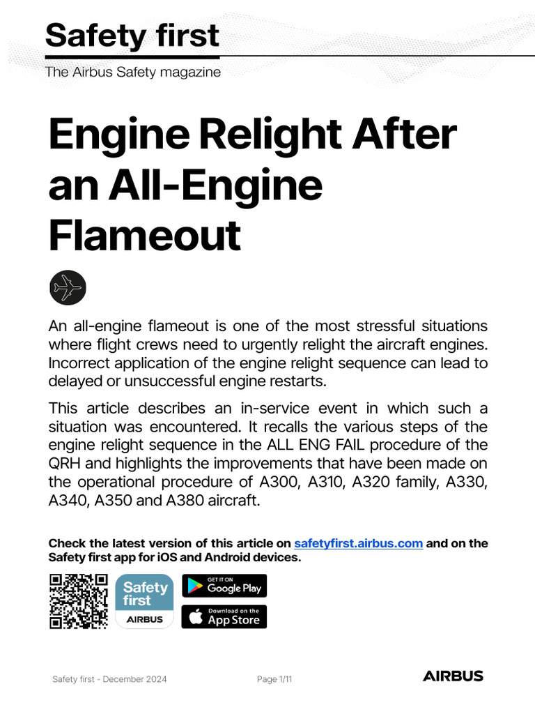 Engine Relight After An All Engine Flameout | PDF | Aircraft | Aviation ...
