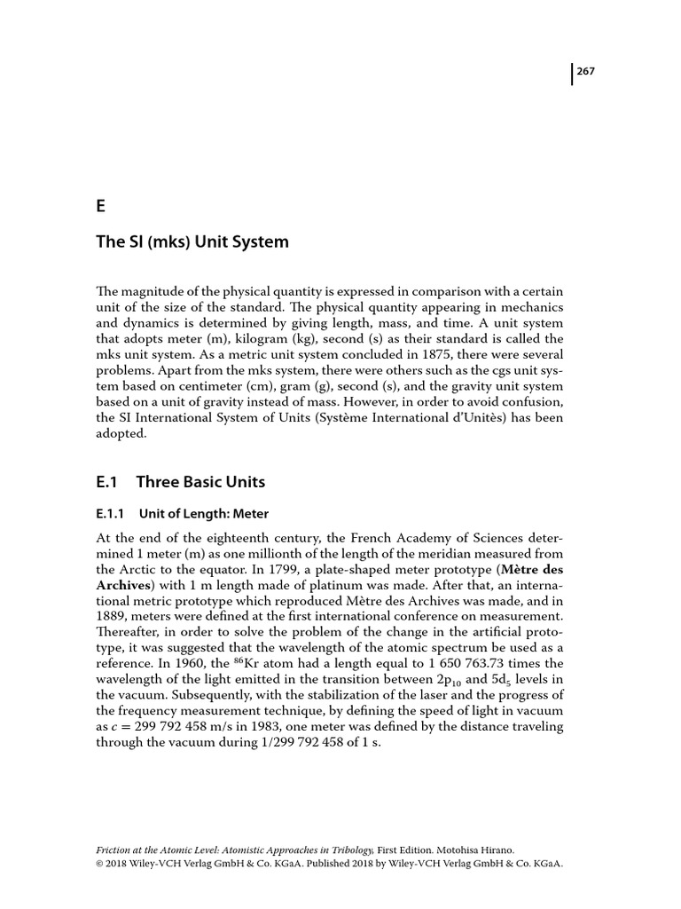 Hirano - The SI - MKS - Unit System | PDF | Neutron | Mole (Unit)