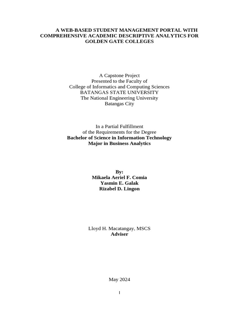 Capstone Project 1 -Manuscript (1) | PDF | Analytics | Integrated ...
