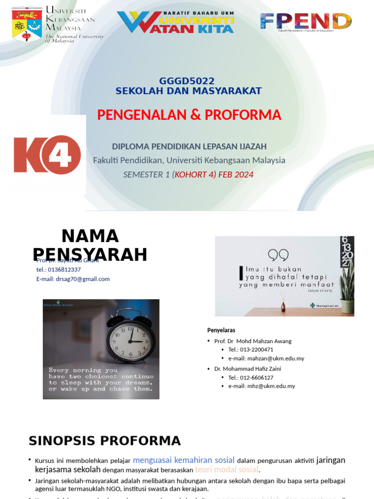1 Pengenalan, Proforma Dan Pemarkahan Kohort 4 Feb 2024 | PDF