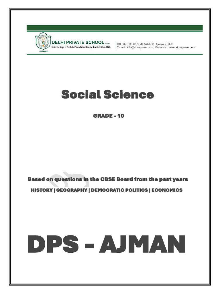 Revision Worksheet SST - G10 Board Exam | PDF | Mahatma Gandhi | Economies