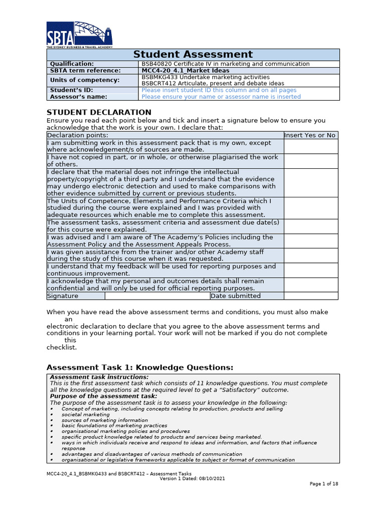 MCC4-20_4.1_Student Assessment | PDF | Customer Relationship Management ...