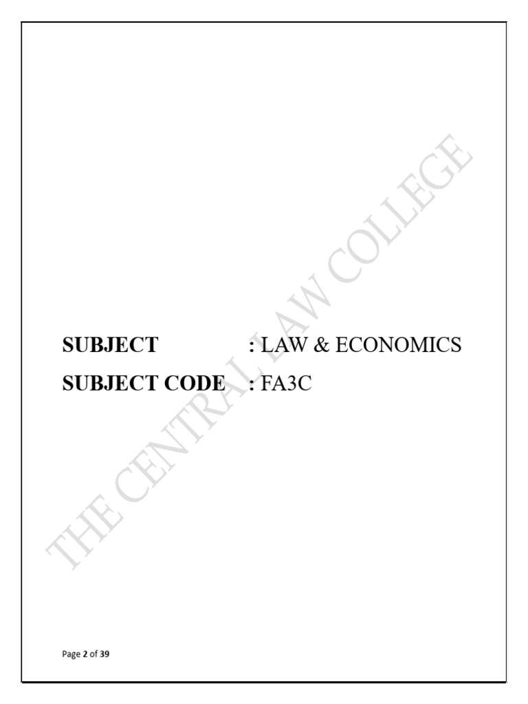GS Law and Economics | PDF