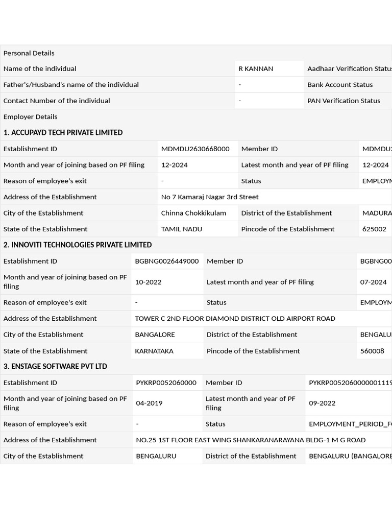 EPF Details | PDF | Bangalore | Computer Access Control