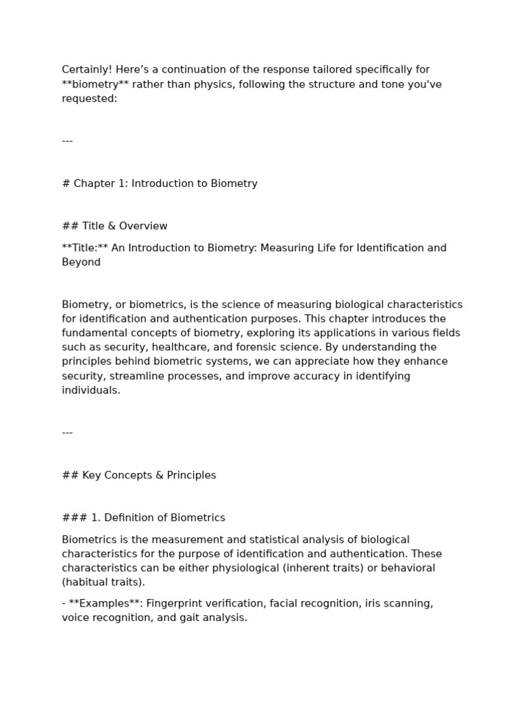 Biometry Note Review by Ai | PDF | Biometrics | Fingerprint
