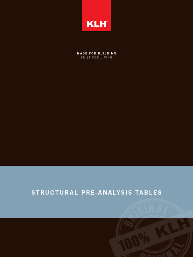 Structural Pre-Analysis for KLH® Panels | PDF | Civil Engineering ...
