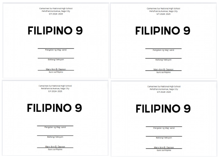 Front Page Notebook | PDF