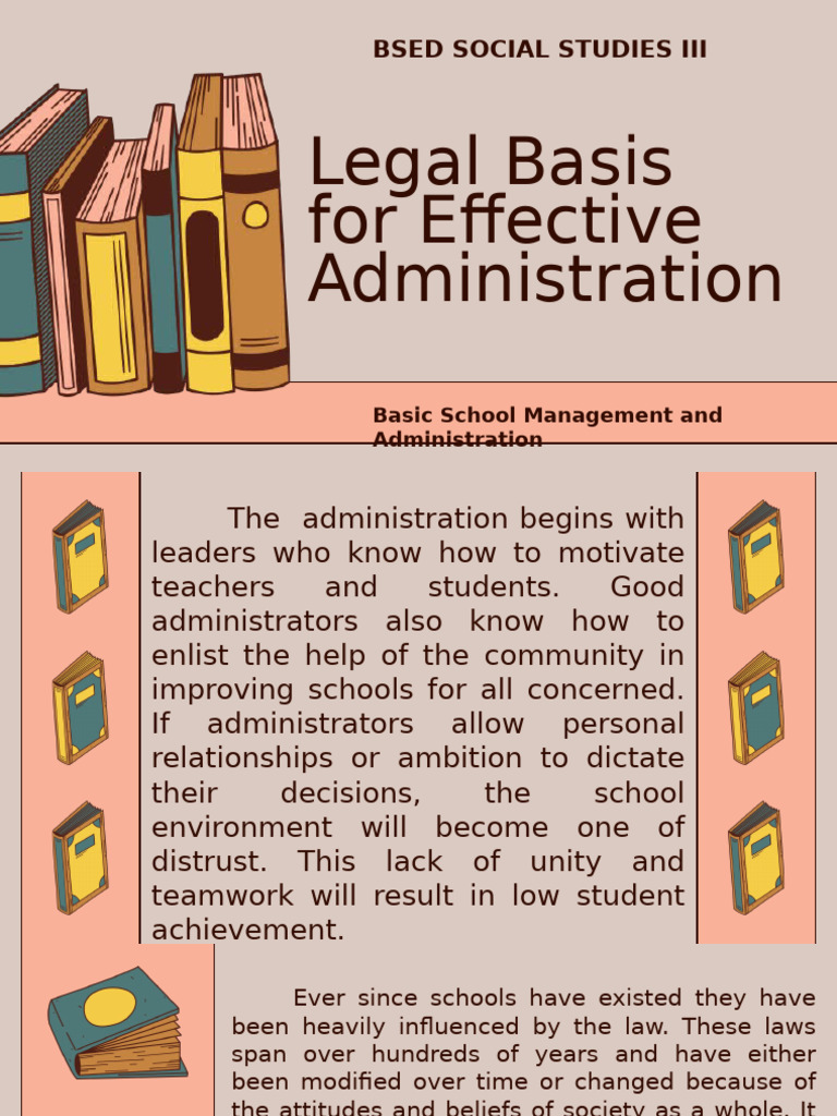 Legal Basis For Effective Administration | PDF