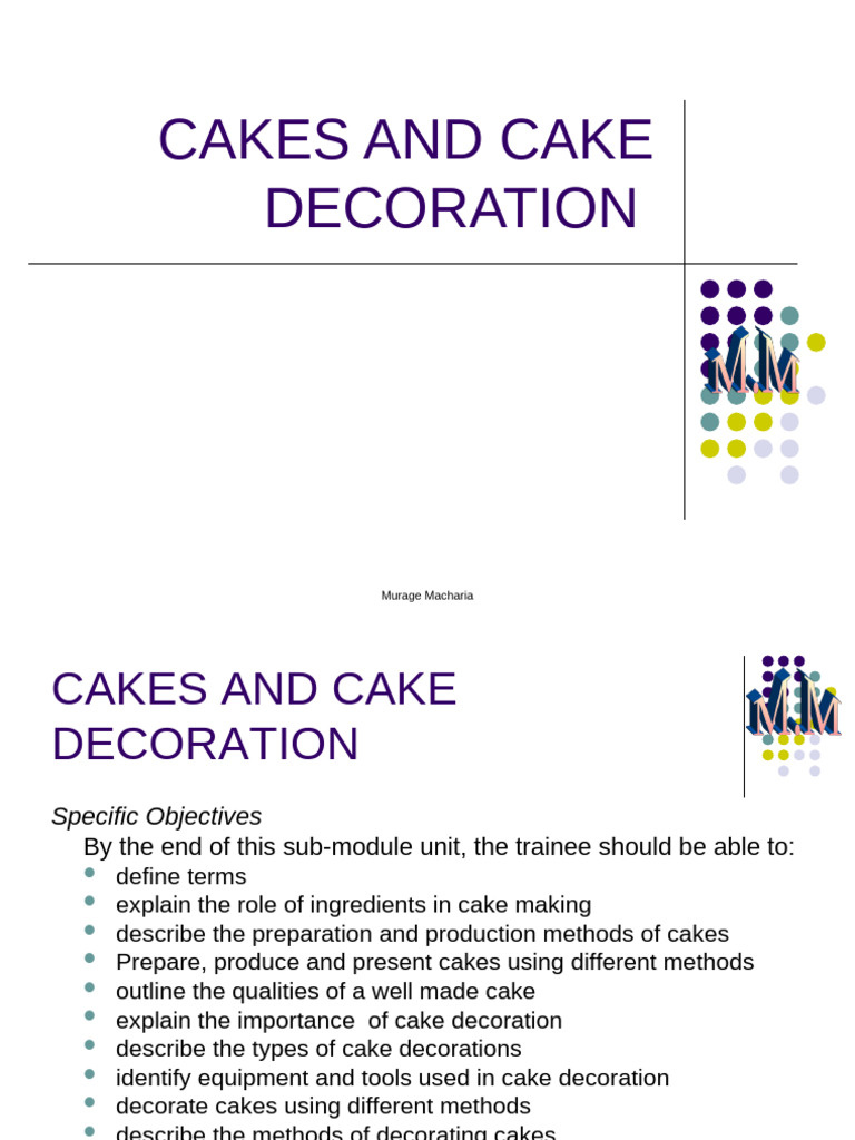 Cake Making & Decorating Guide | PDF | Cakes | Icing (Food)