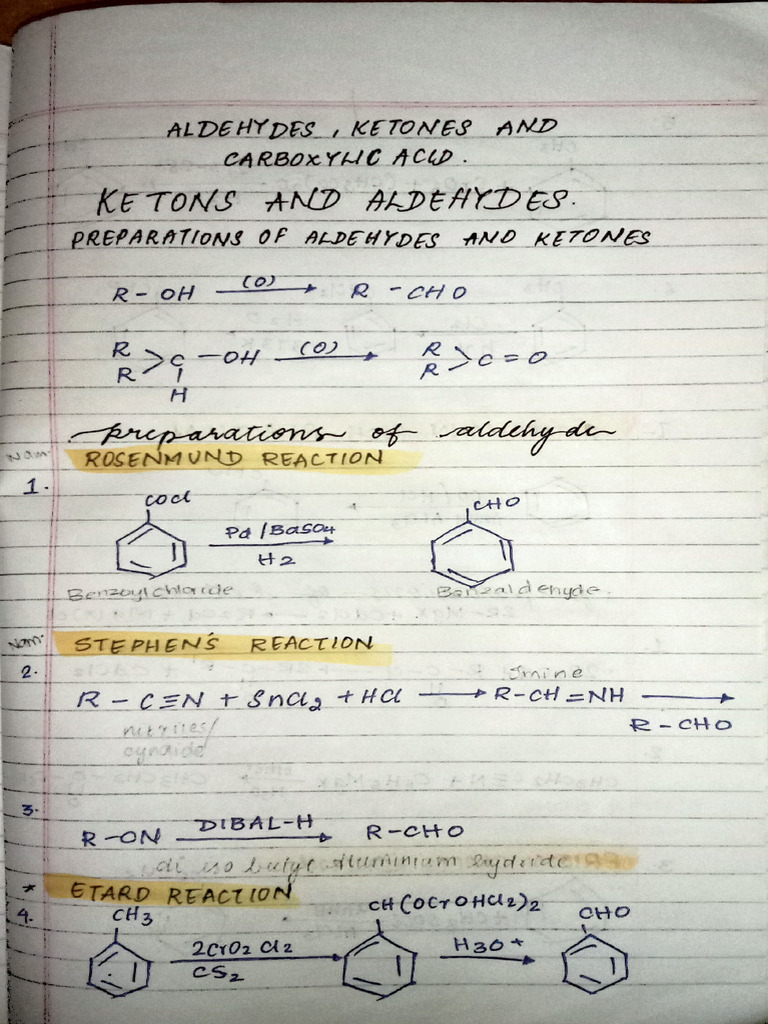 Aldehydes and Ketones Reactions Guide | PDF | Aldehyde | Ketone