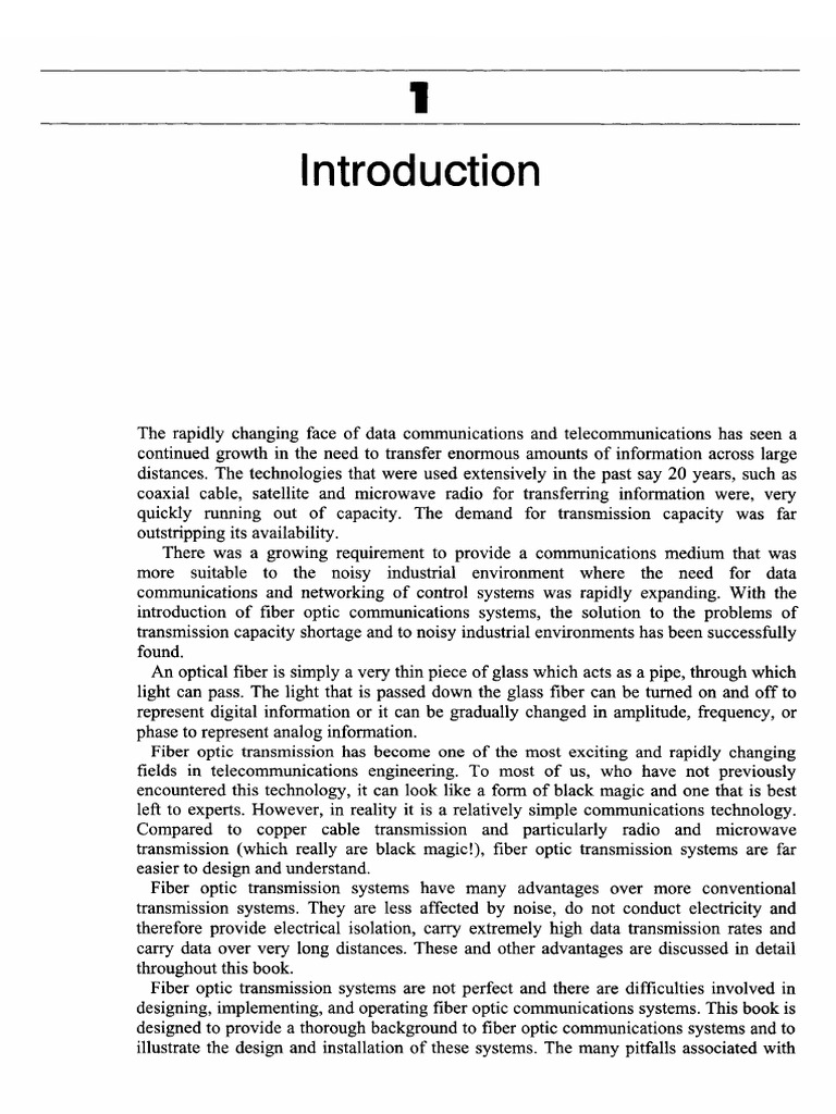 1 - Introduction - 2003 - Practical Fiber Optics | PDF | Electromagnetic Interference | Optical ...