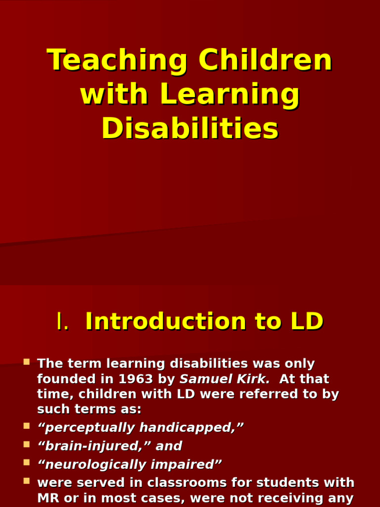 Teaching Children With Learning Disabilities | PDF | Learning ...