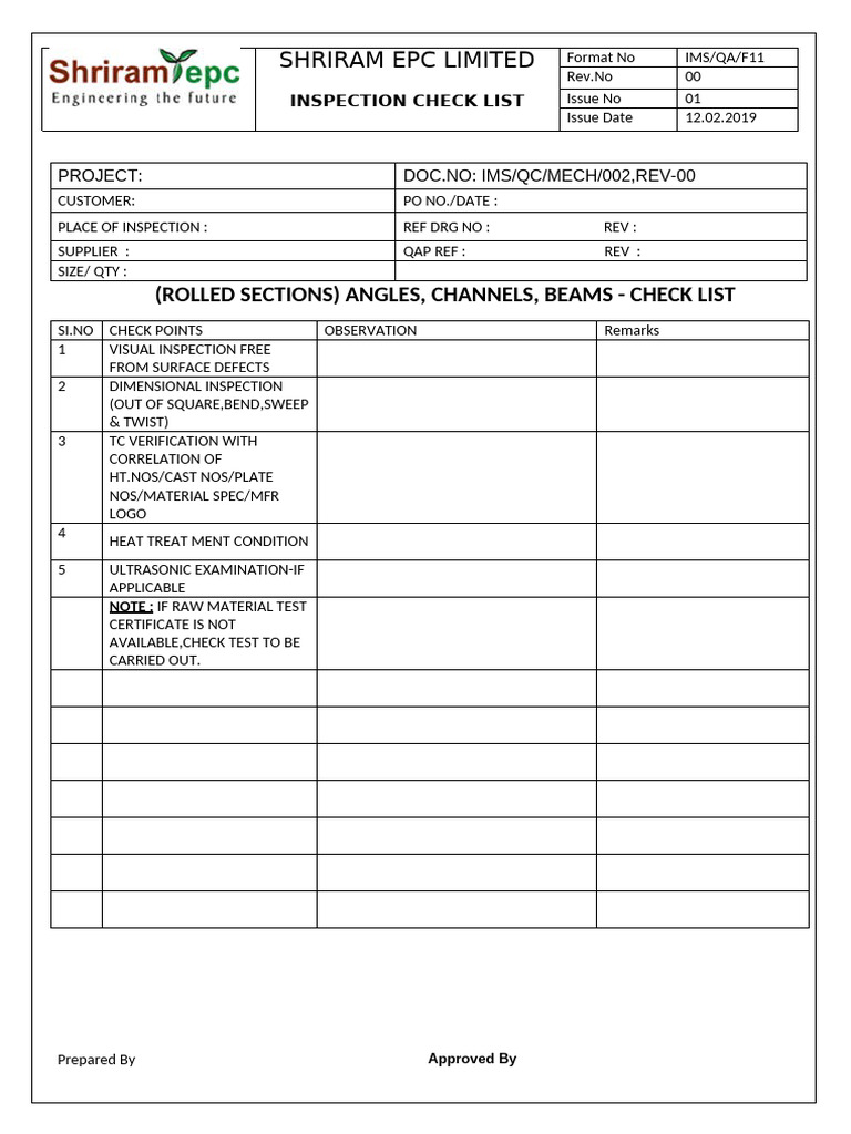 Ims QC Mech 002 Rolled Section | PDF