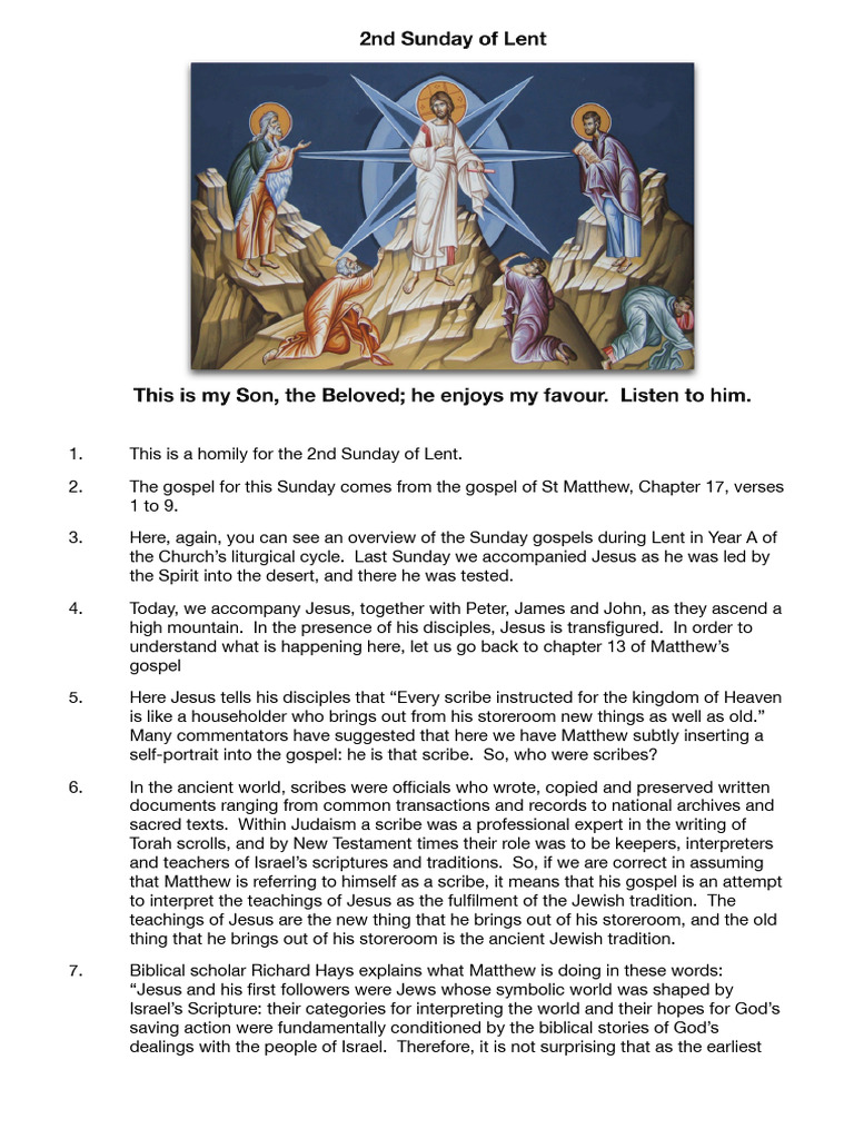 Homily Lent 2A 2023 | PDF | Jesus | Book Of Exodus