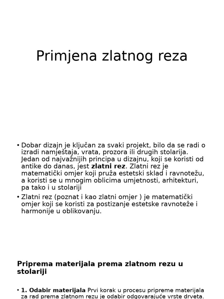 Primjena Zlatnog Reza | PDF