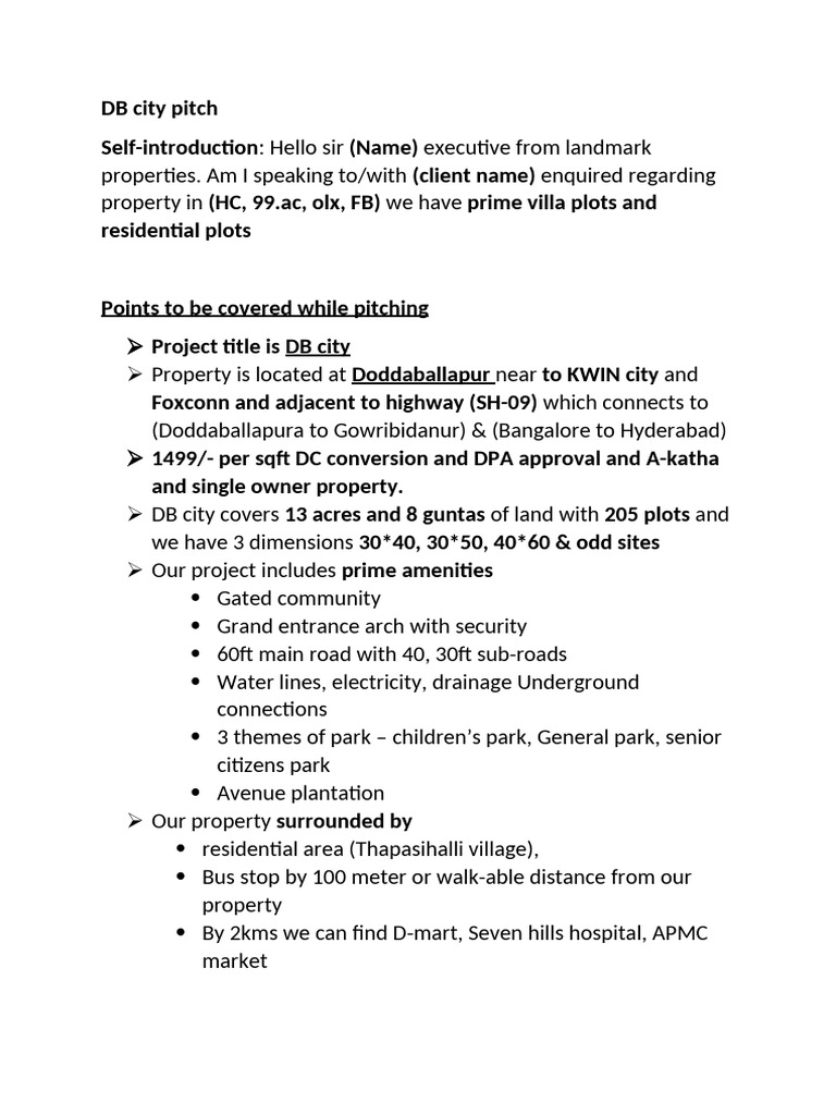 DB City Pitch | PDF