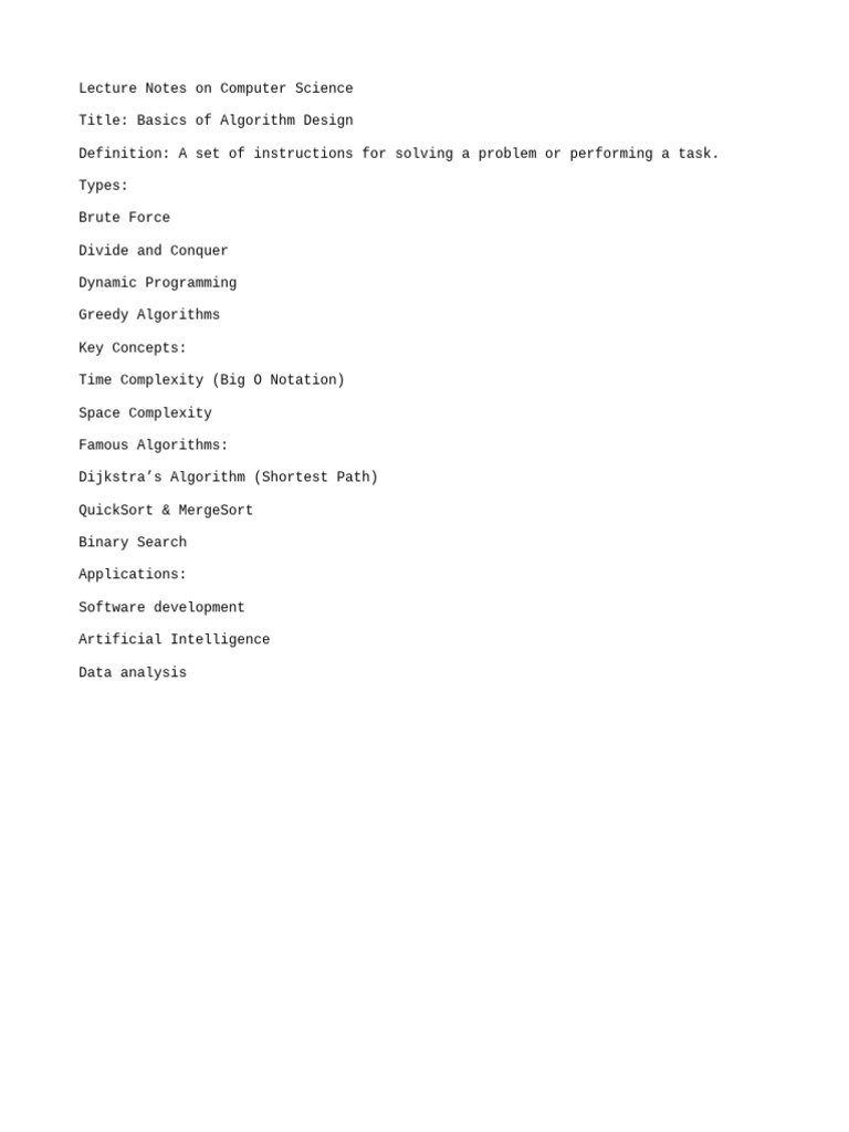 Lecture Notes On Computer Science | PDF