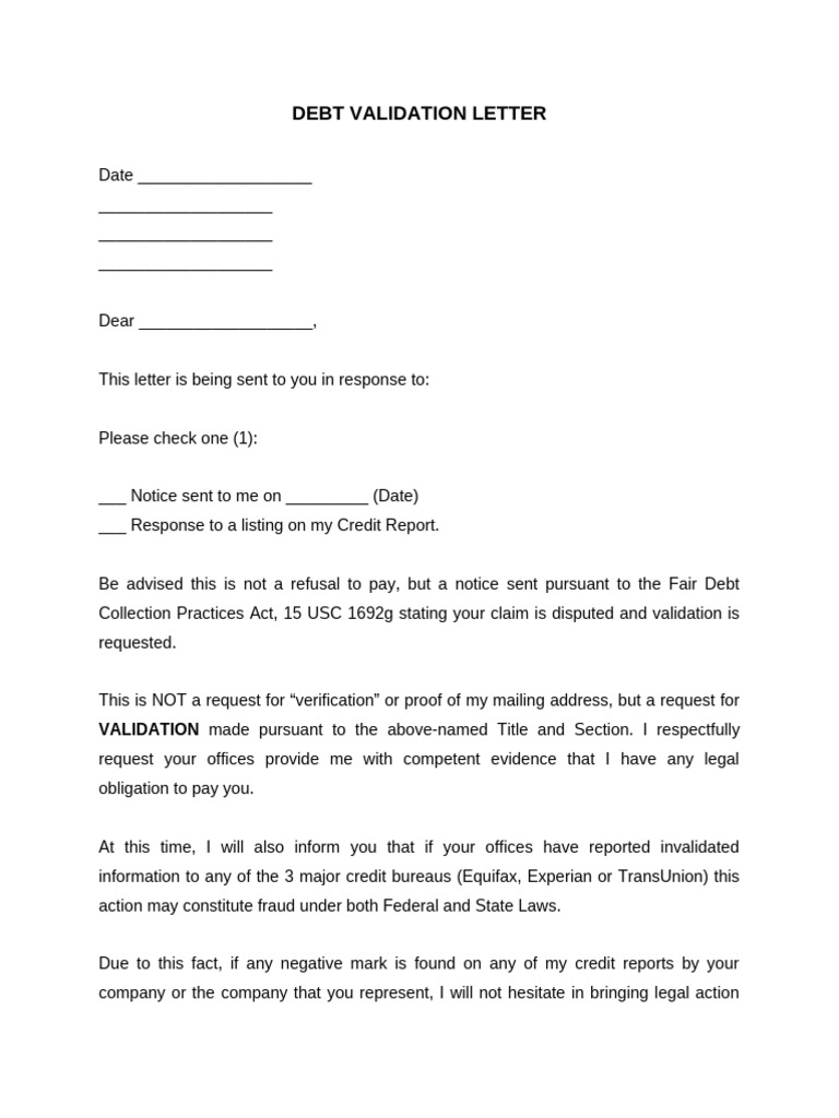 Debt Validation Letter | PDF | Business Law