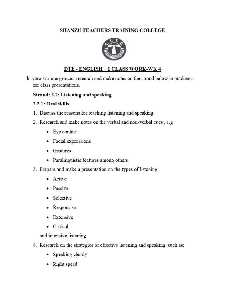 Oral Skills Training for Educators | PDF