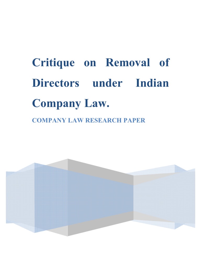 Company Law Research Paper. | PDF | Board Of Directors | Articles Of ...