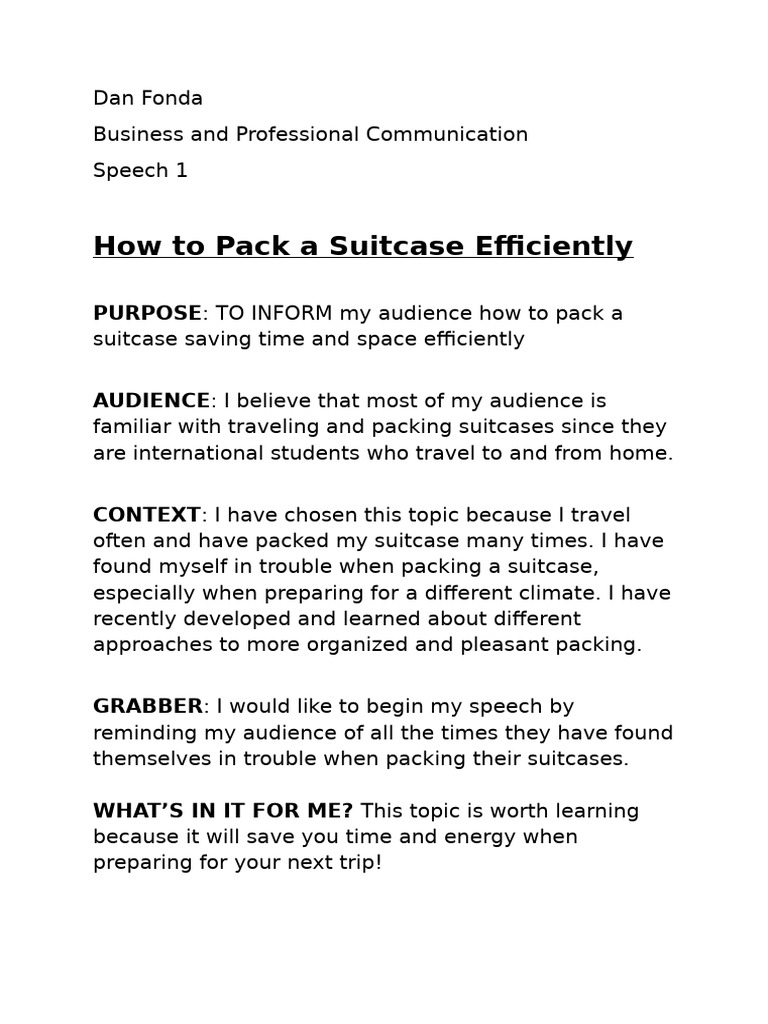 Efficient Suitcase Packing Tips | PDF