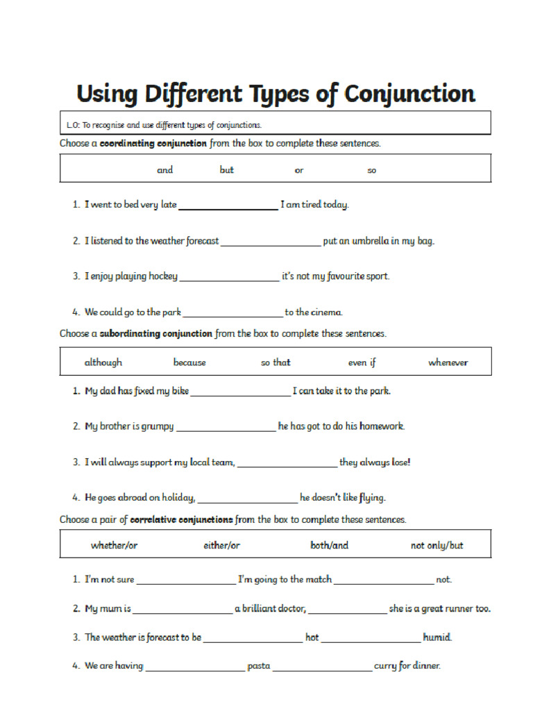 Conjunction - Test | PDF