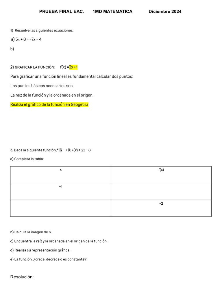 Prueba Final EAC - 1 MD Matemática - Pablo Gonzalez | PDF