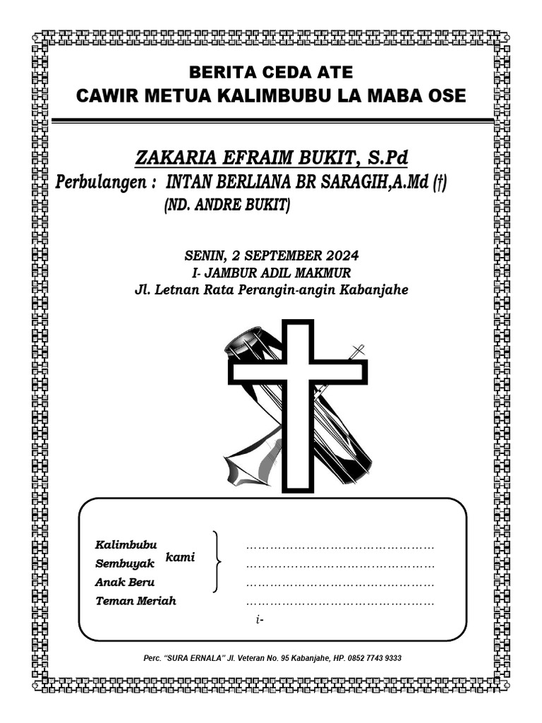 ZAKARIA EFRAIM BUKIT (Lipat Buku) - Cawir Metua La Maba Ose 2 | PDF