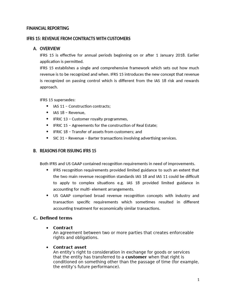 IFRS 15 notes-2018 | PDF | International Financial Reporting Standards ...