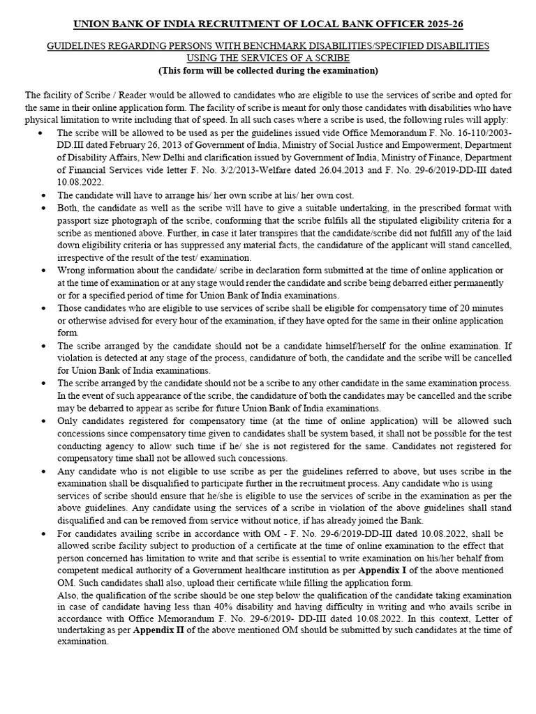 Scribe Declaration Form | PDF