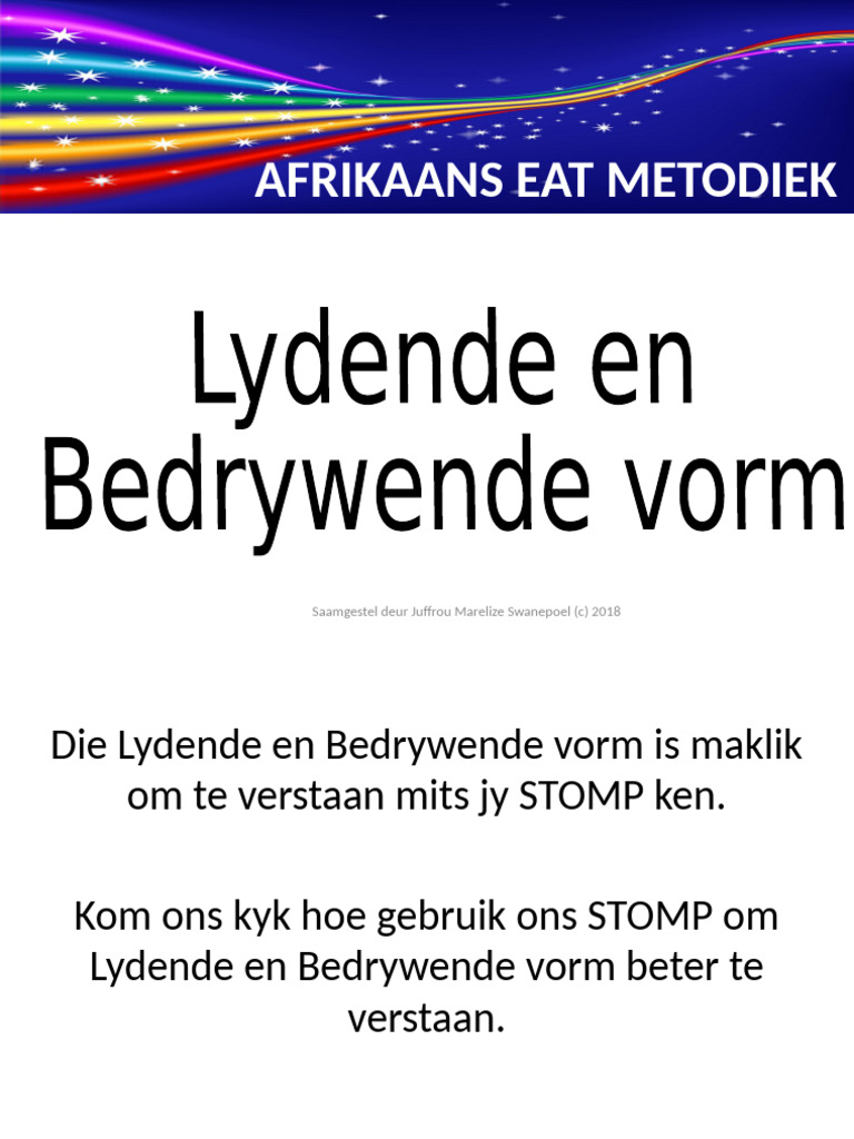 Lydende en Bedrywende Vorm Is Maklik | PDF