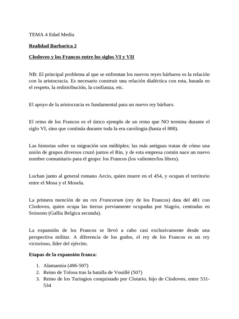 Clodoveo y la expansión de los Francos | PDF | Francos