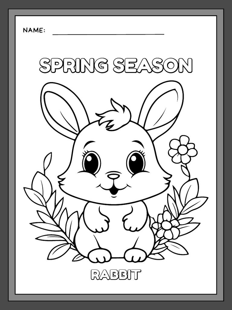 Land Animals Coloring Pages Activity Worksheet in Black and White ...