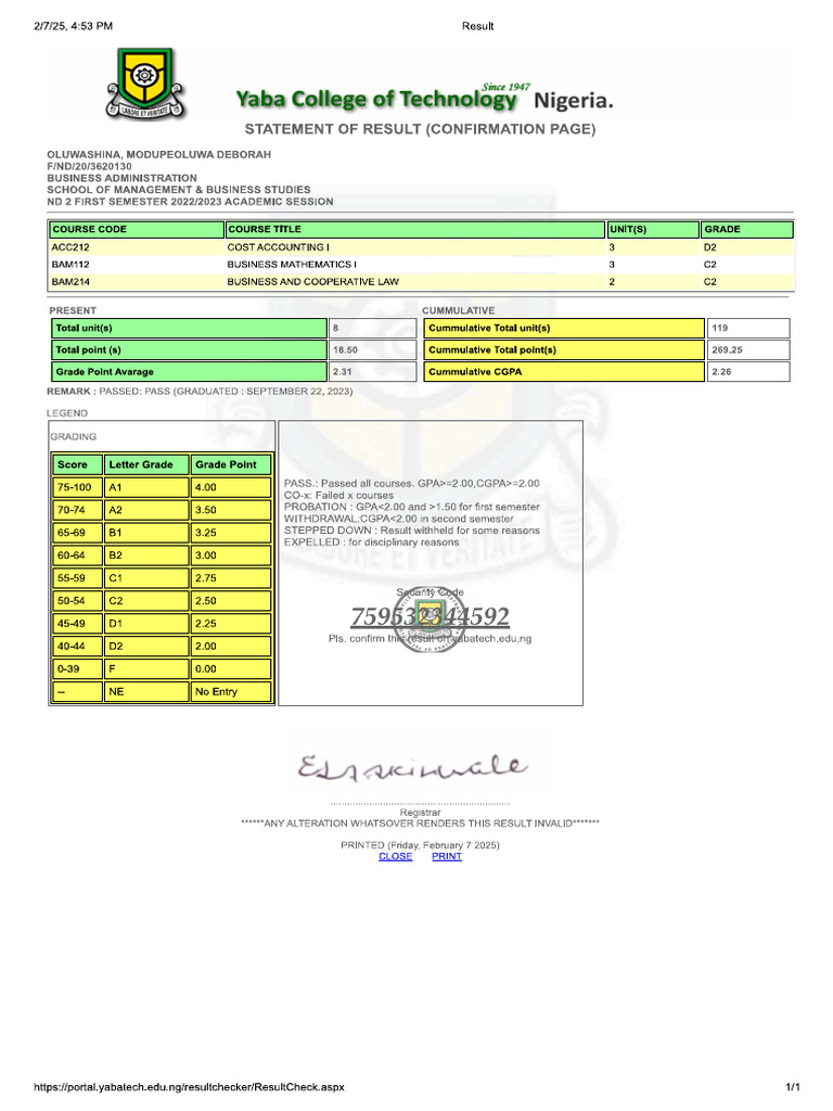 ND Result Confirmation Page | PDF