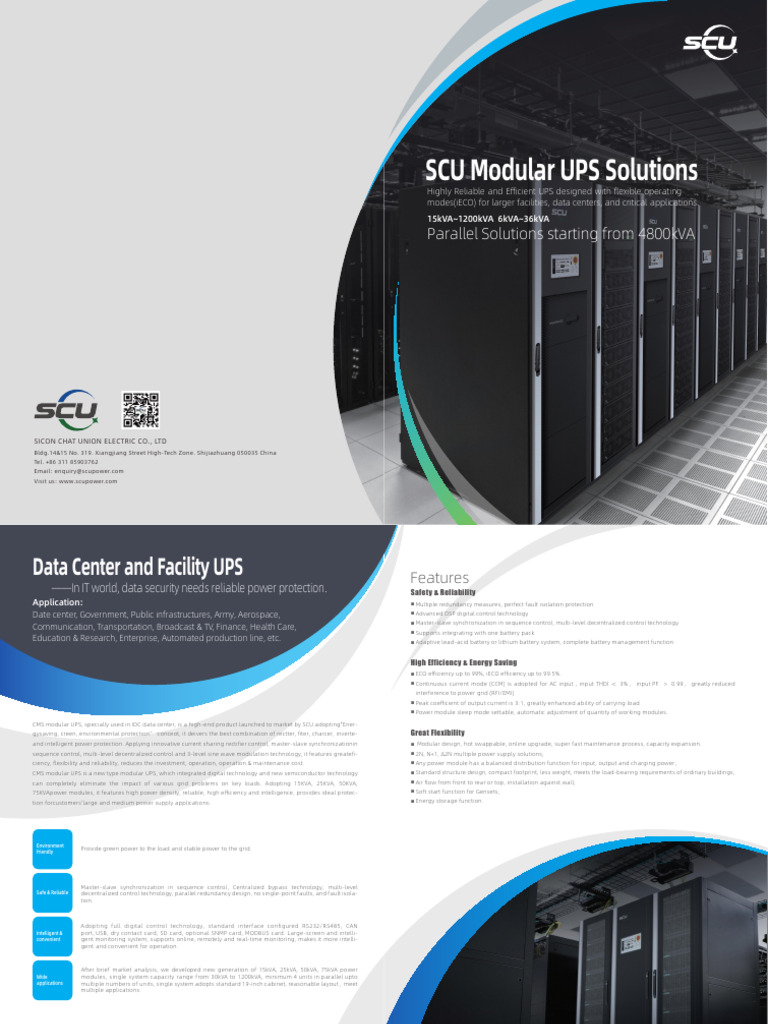 SCU Modular UPS Solutions 2023 | PDF | Mains Electricity | Alternating Current