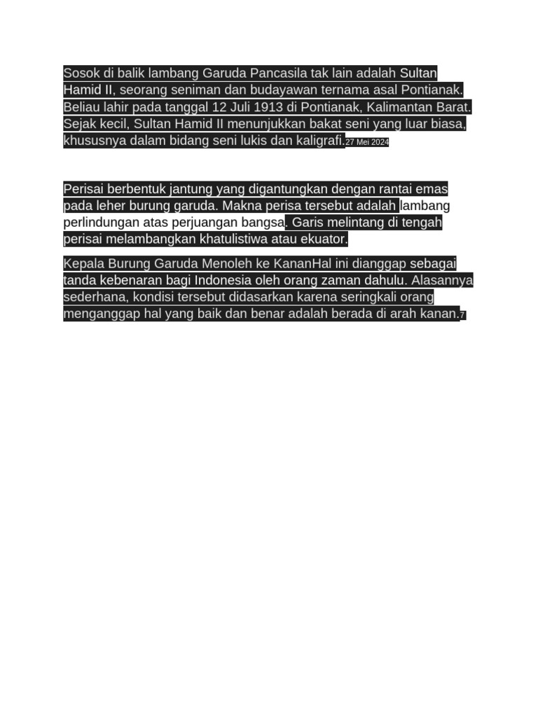 Sultan Hamid II dan Garuda Pancasila | PDF