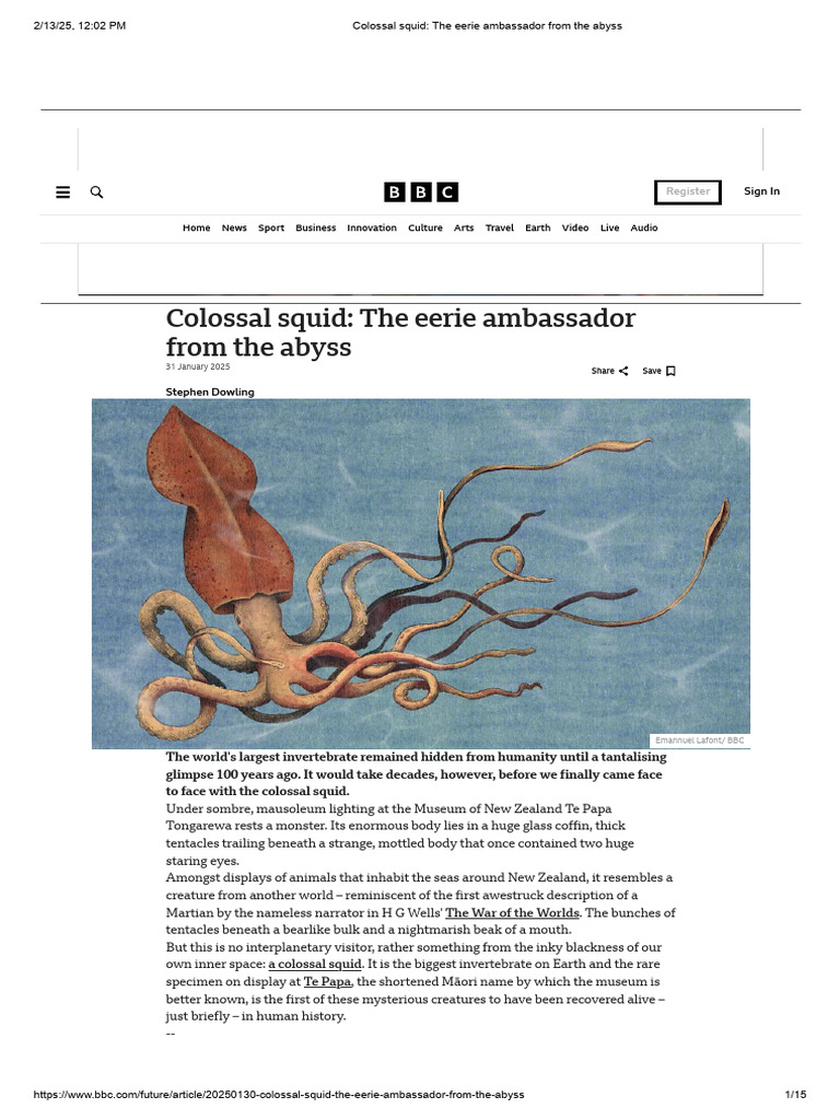 Colossal squid_ The eerie ambassador from the abyss | PDF
