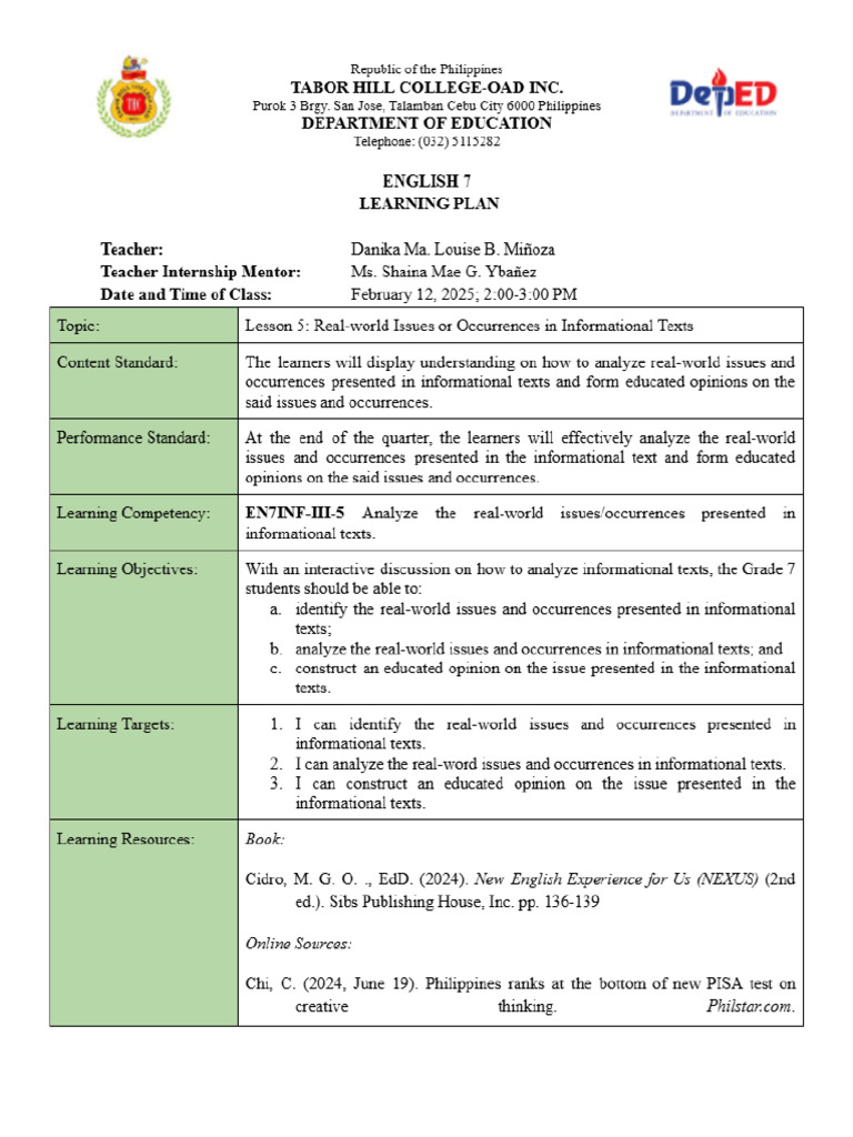 LP Grade 7 (2 - 12 - 25) | PDF