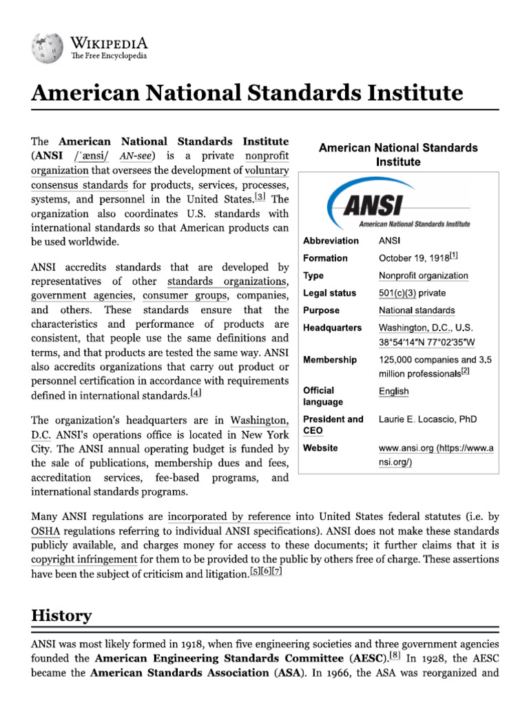 American National Standards Institute | PDF