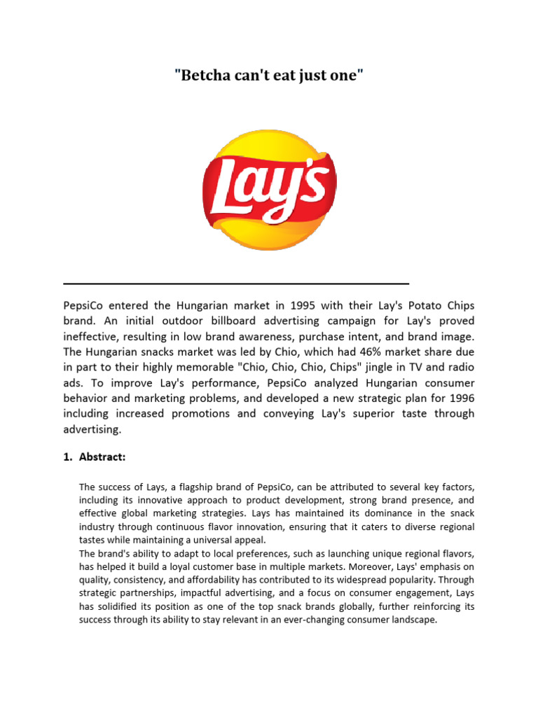 Case Study Lays | PDF | Digital Marketing | Brand