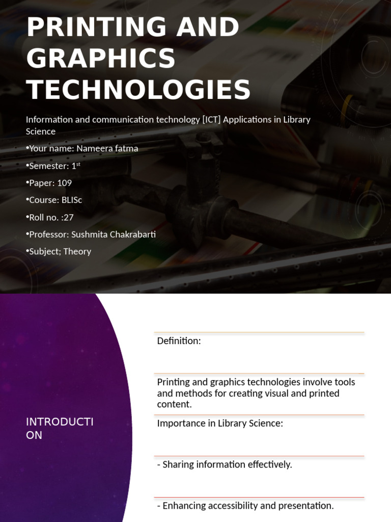 Printing and Graphics Technologies Updated | PDF