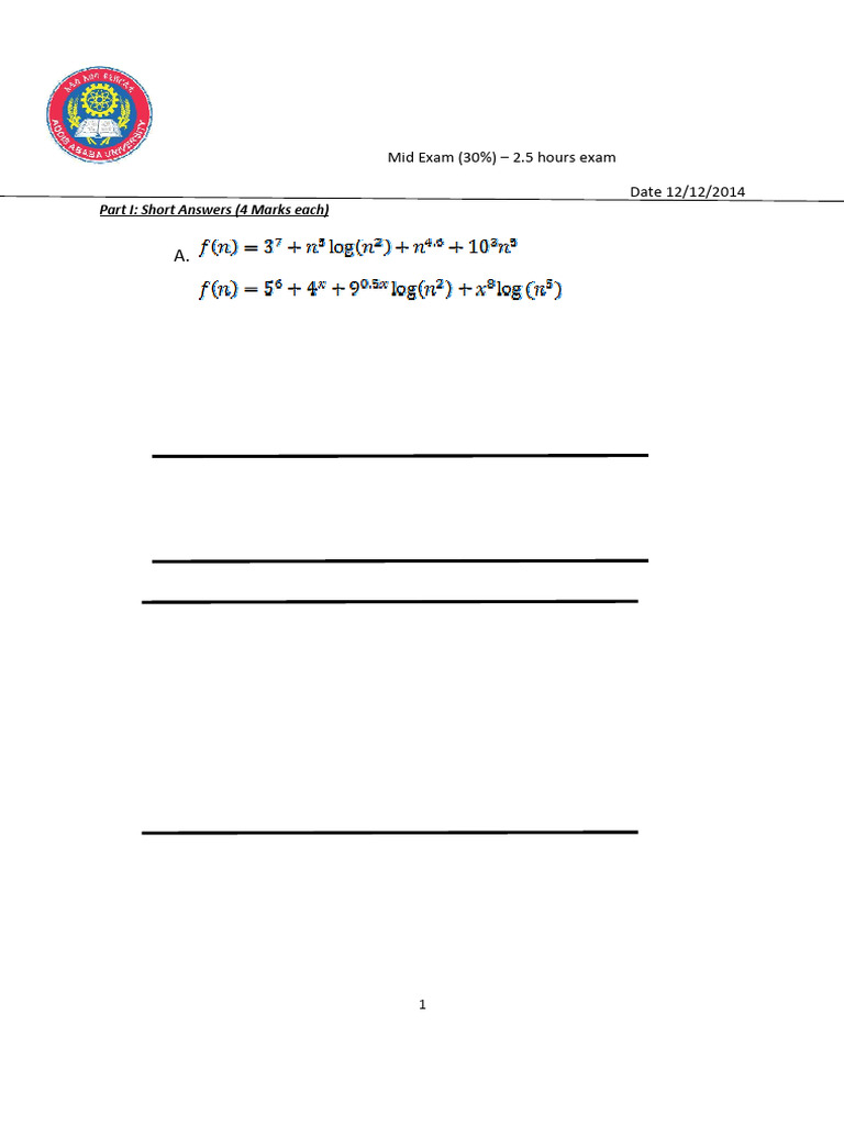 Data Structures Mid Exam - 2 | PDF | Applied Mathematics | Theoretical Computer Science