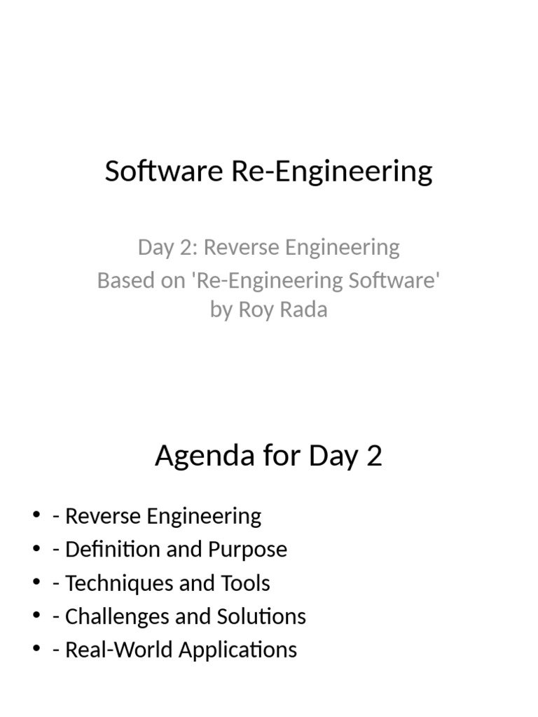 Software ReEngineering Day2 | PDF