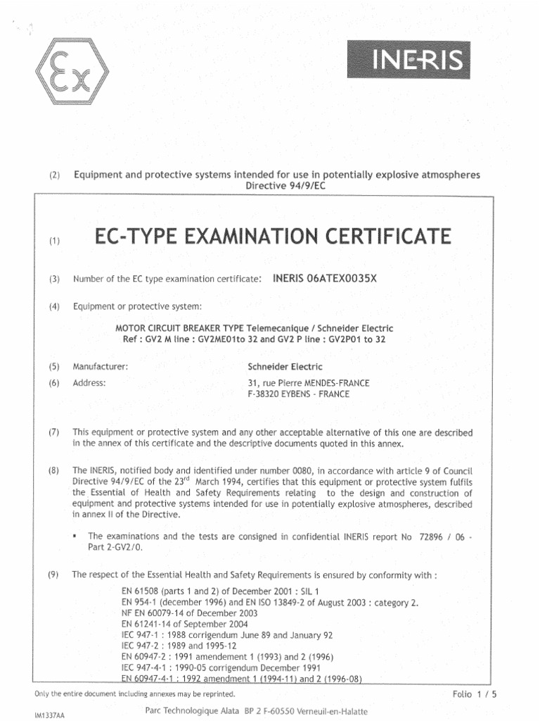 GV2M-P 06ATEX0035X.01 All | PDF