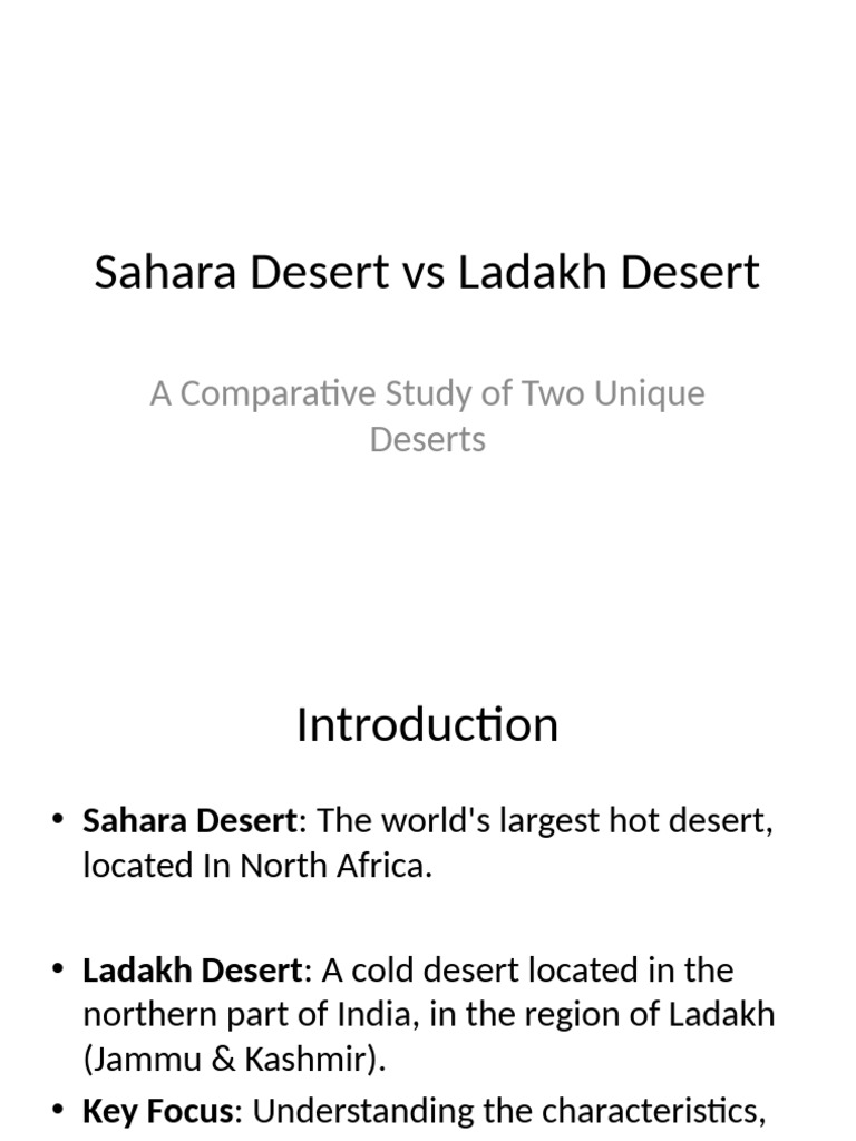 Sahara vs Ladakh Desert Comparison | PDF | Sahara | North Africa