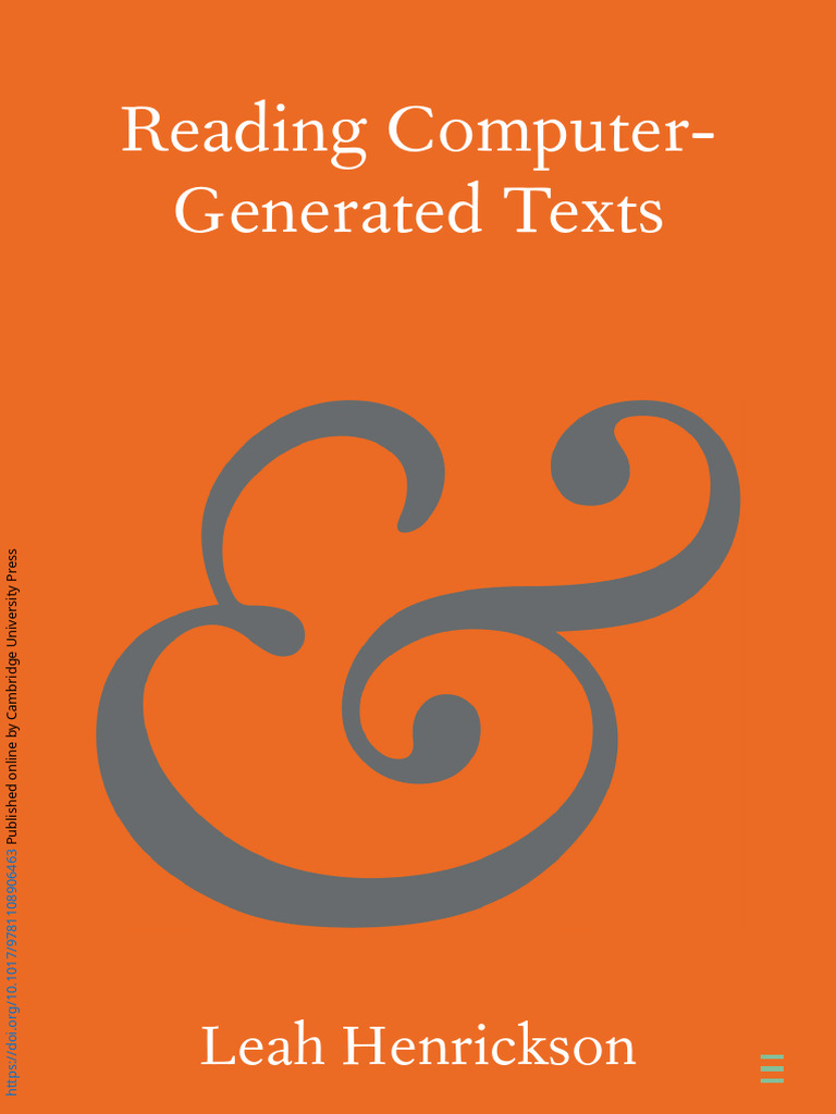 Reading Computer Generated Texts | PDF