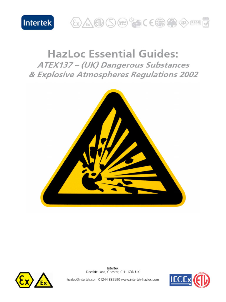 HazLoc Guide-ATEX 137 UK Regulations DSEAR | PDF | Dangerous Goods | Safety